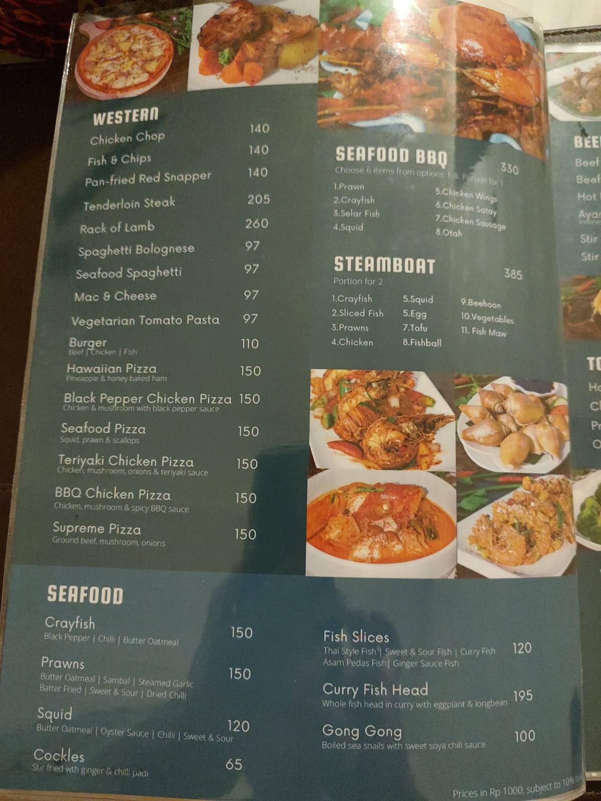 Menu at Beachfront Cafe - Bintan Spavilla Beach Resort, Indonesia, 2MQ4+J54
