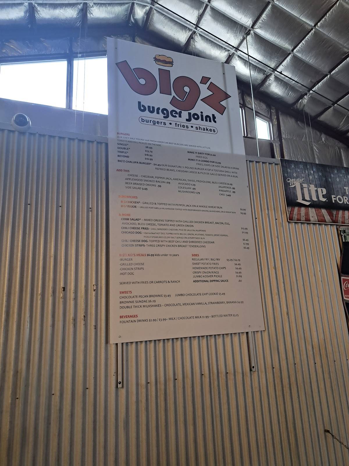 Menu at Big'z Burger Joint 151 restaurant, San Antonio, TX-151