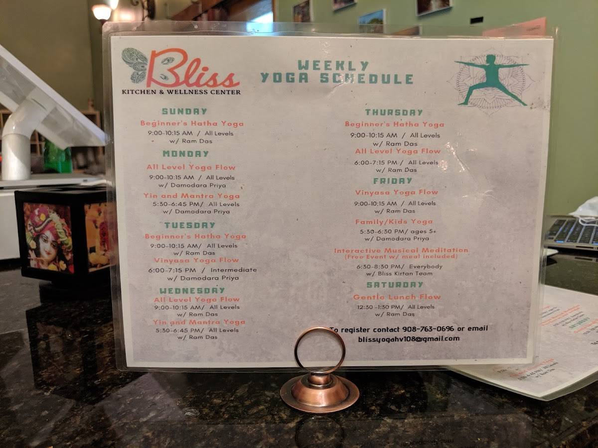 Menu at Bliss Kitchen restaurant, Newburgh