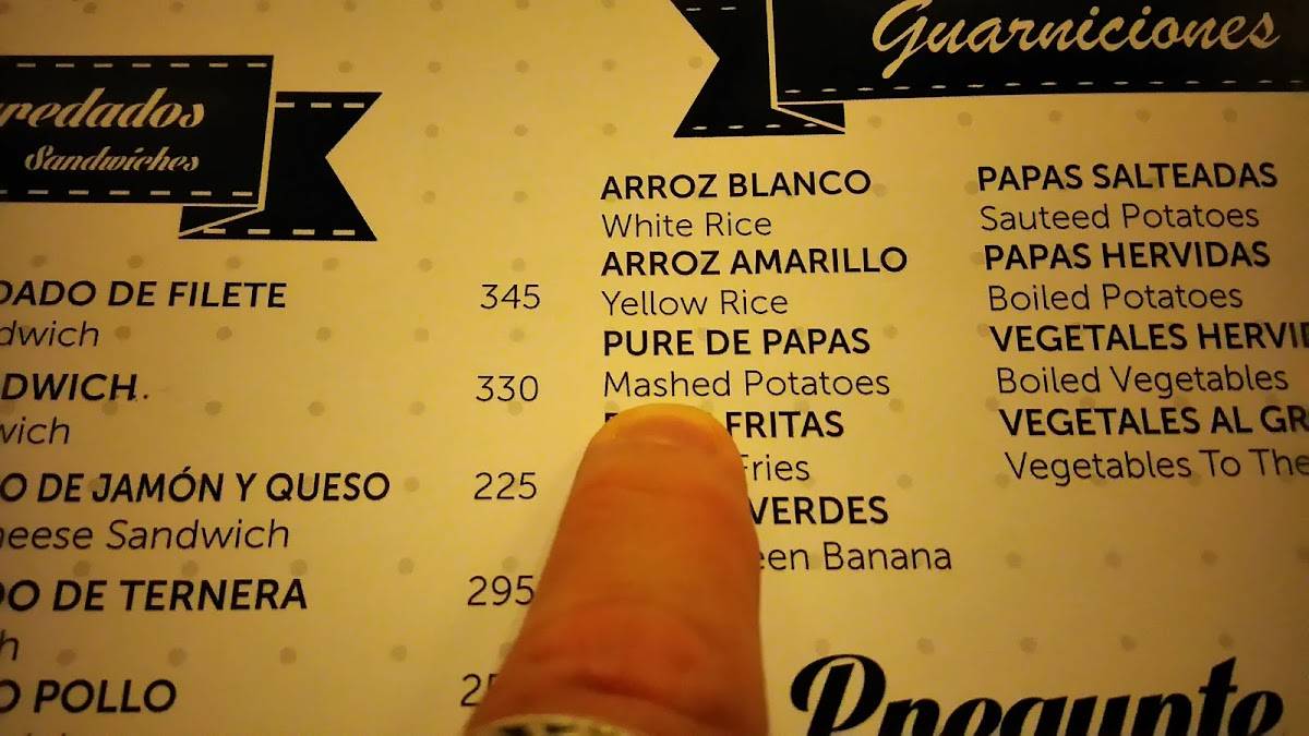 Menu at Boga Boga restaurant, Santo Domingo