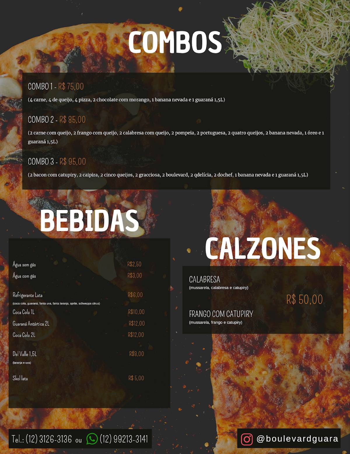 Menu at Boulevard Guará - Pizzaria Esfiharia, Guaratinguetá