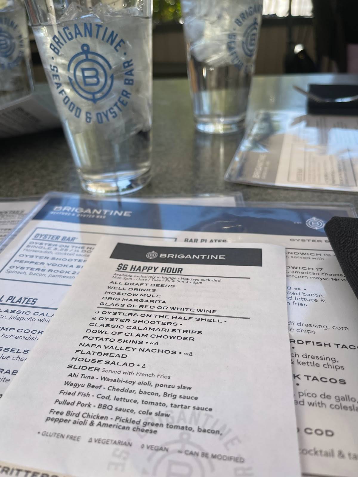 Menu at Brigantine Seafood & Oyster Bar, La Mesa, Fuerte Dr