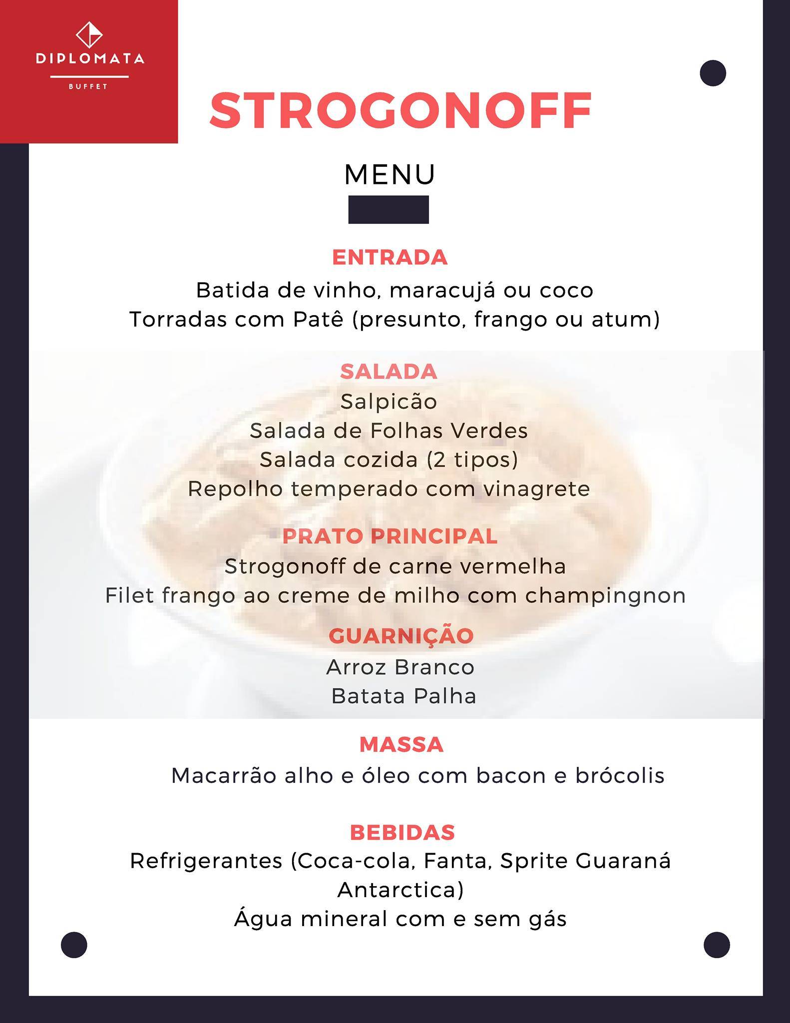 Menu em Buffet Diplomata restaurante, Londrina
