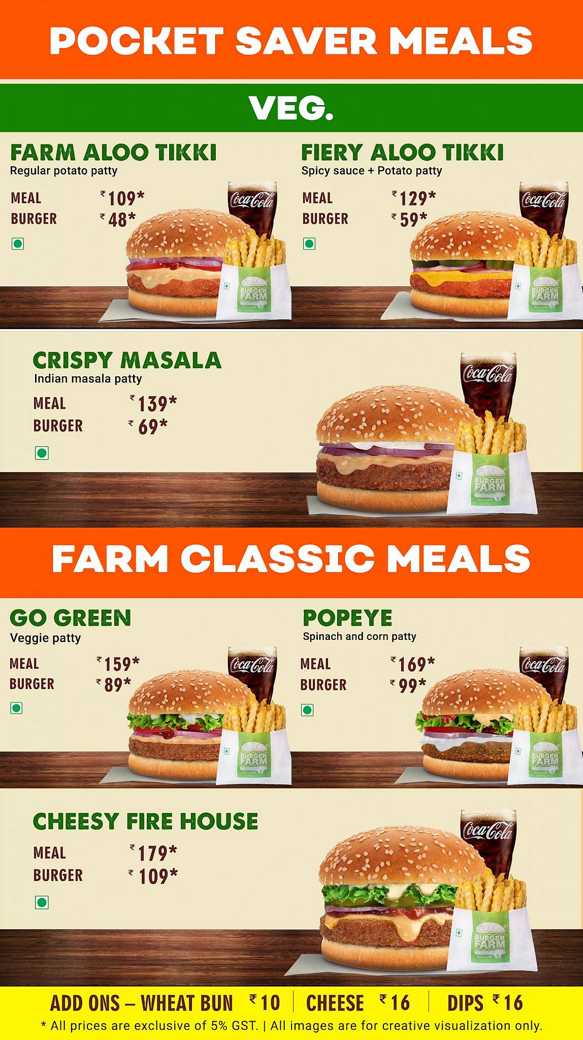 Menu at Burger Farm, Chomu