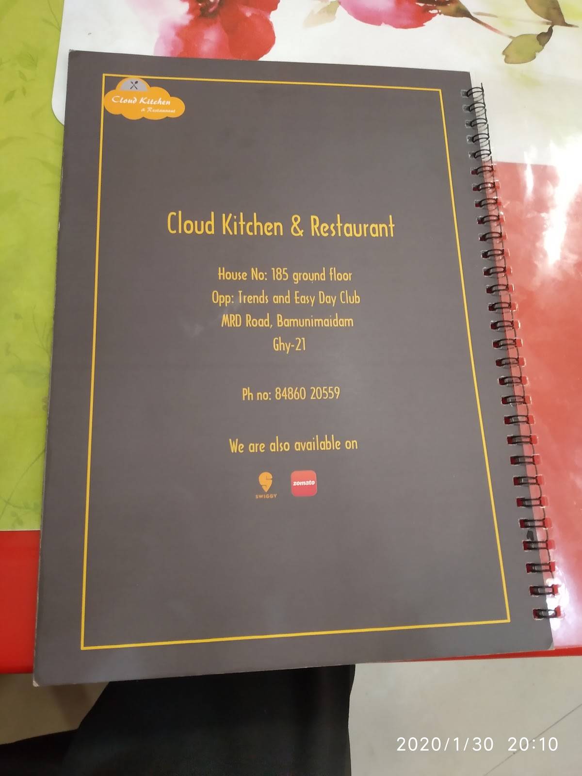 Menu at CAFÉ CLOUD KITCHEN, Guwahati