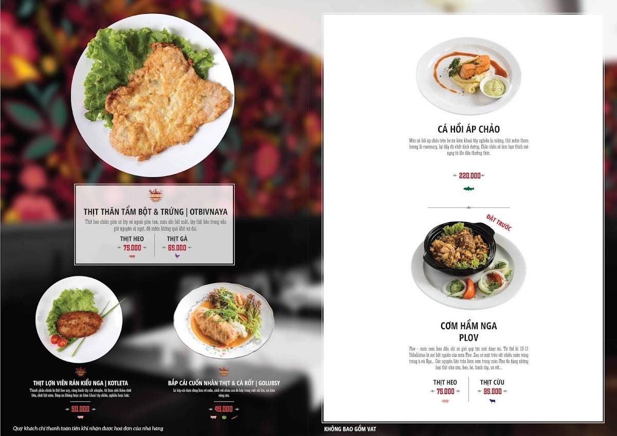 Menu at CCCP Café & Restaurant, Hanoi