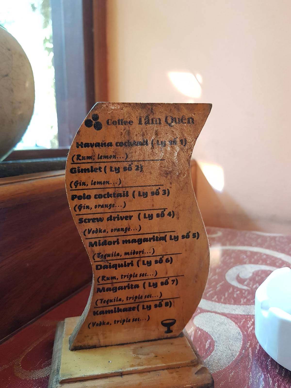 Menu at Coffee & HomeStay Tầm Quên, Tây Ninh