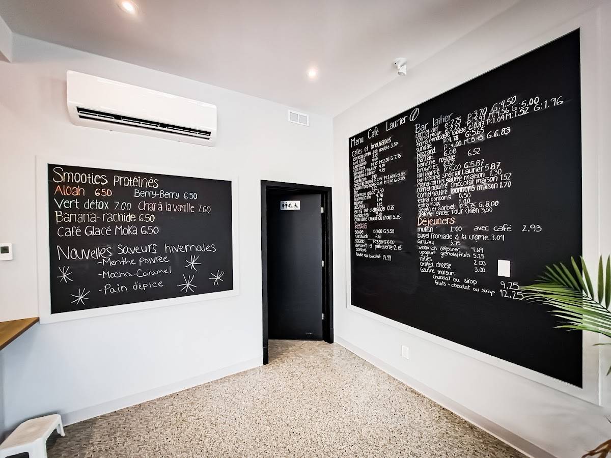 Menu at Café Laurier, East Angus