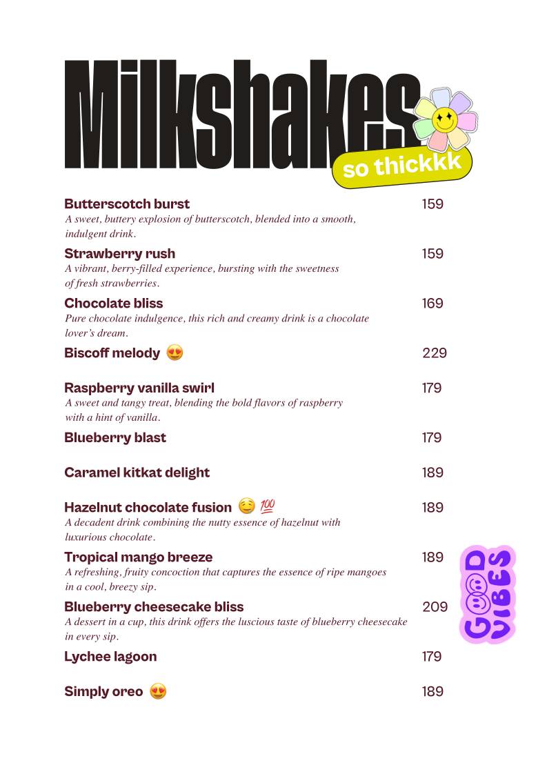Menu at Cafe Mellow Tirupur, Tiruppur