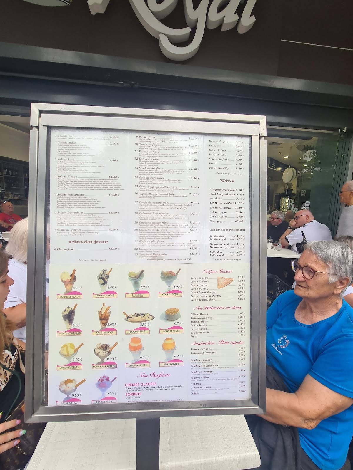 Menu au Café Royal, Lourdes