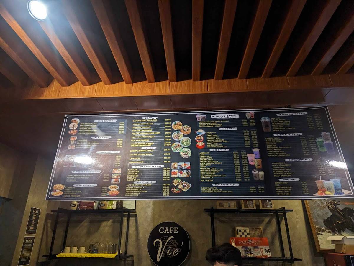 Menu at Cafe Vie', San Fernando