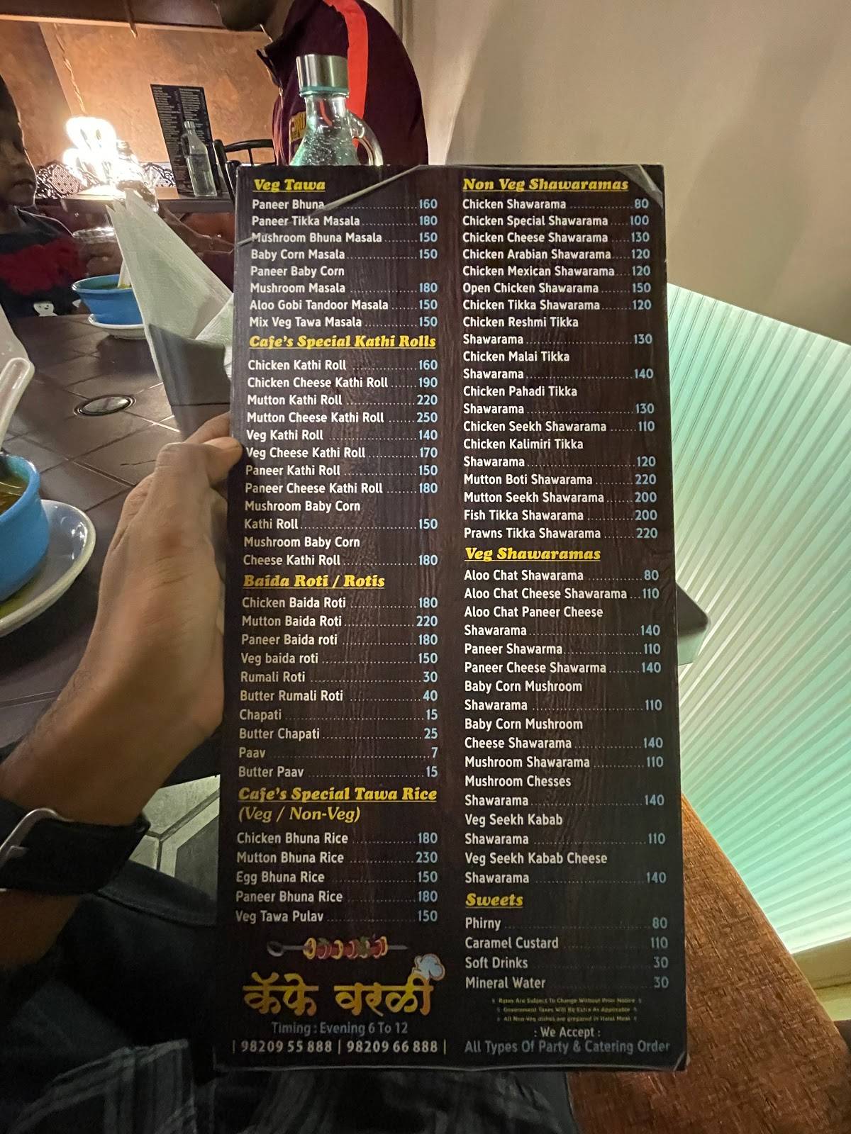 Menu at Cafe Worli, Mumbai