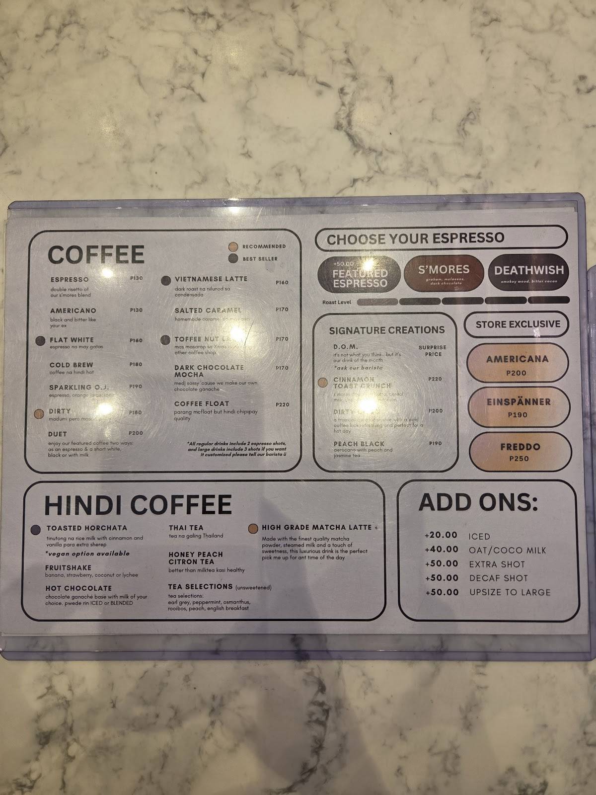 Menu at Candid Coffee Flagship Makati restaurant, Makati
