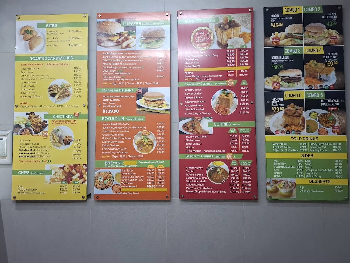 Menu at CaneCutters Umhlanga restaurant, Durban, 70 Horizon Views