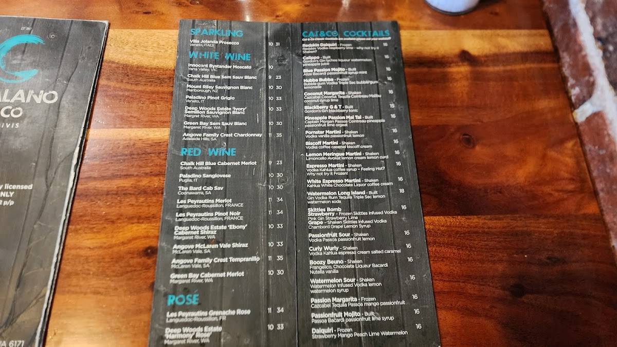 Menu at Catalano & Co Baldivis restaurant, Baldivis
