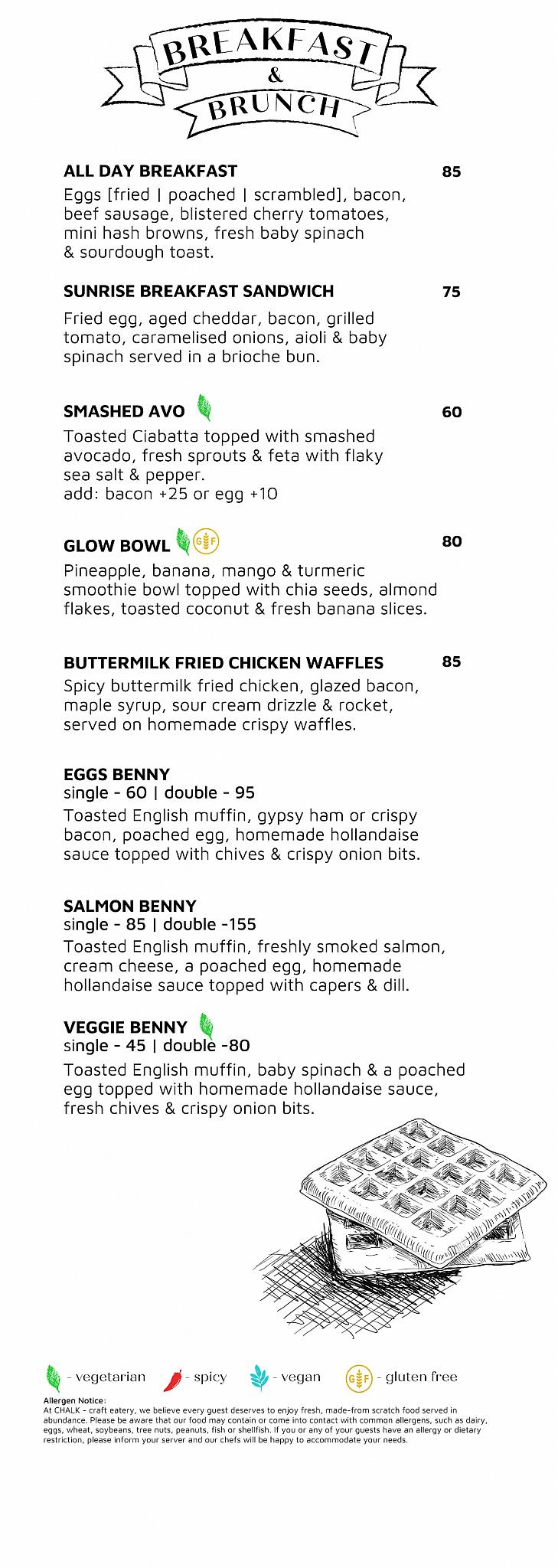 Menu at Chalk Craft Eatery - Lakefield pub & bar, Benoni