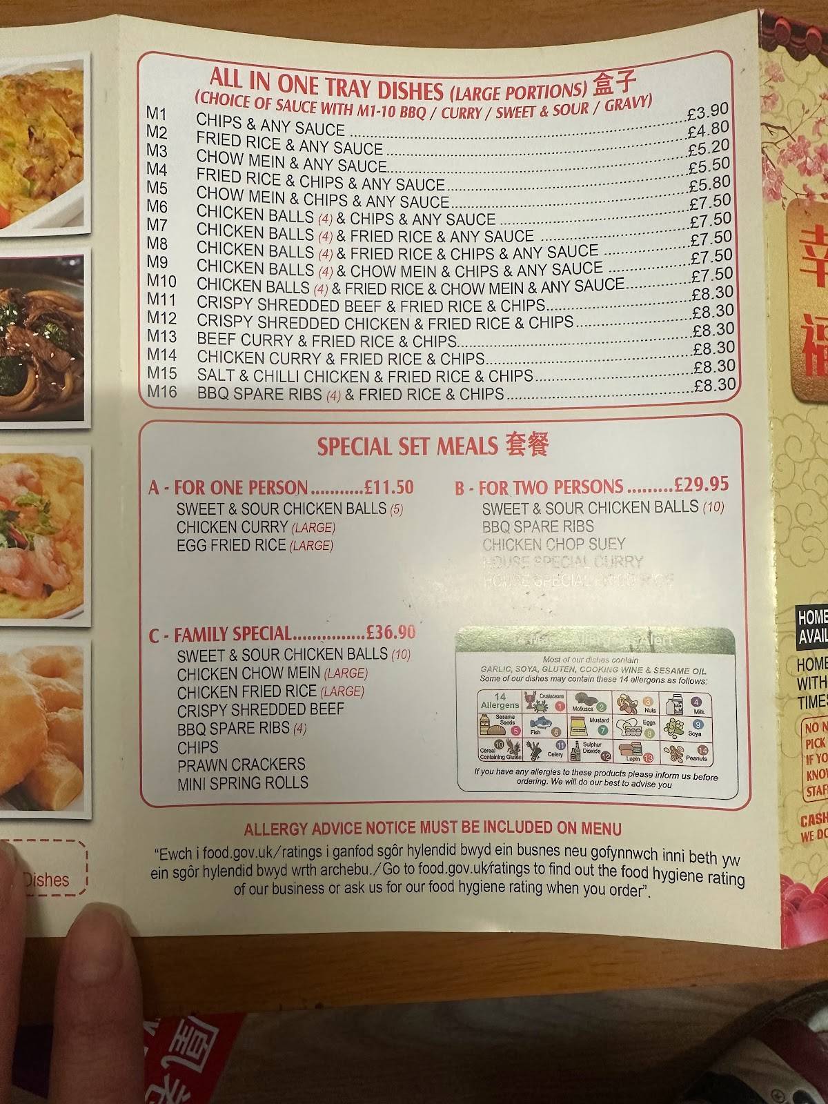 Menu at Chi kee wun Chinese Takeaway restaurant, Treorchy