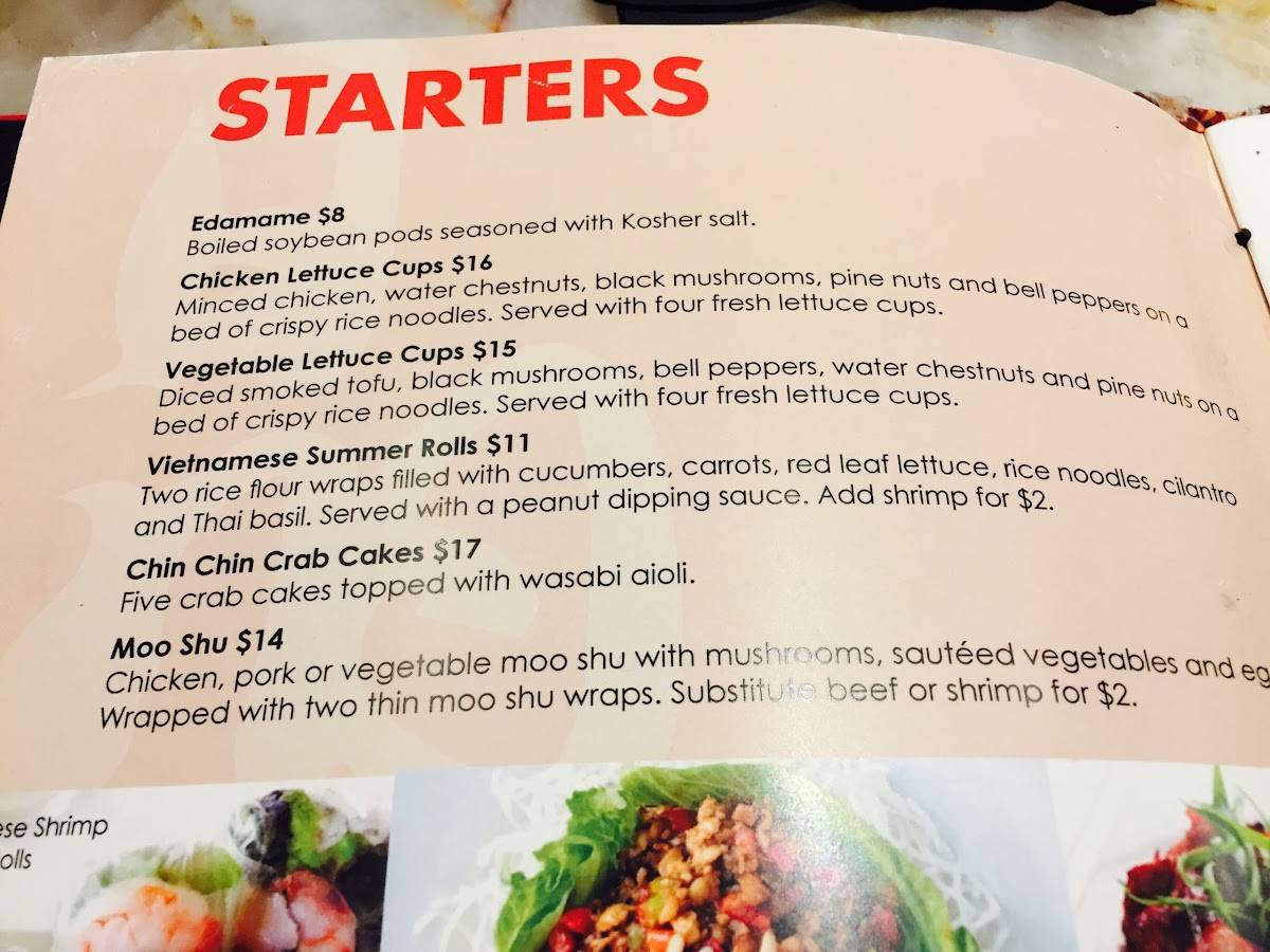 Menu at Chin Chin Las Vegas restaurant, Las Vegas