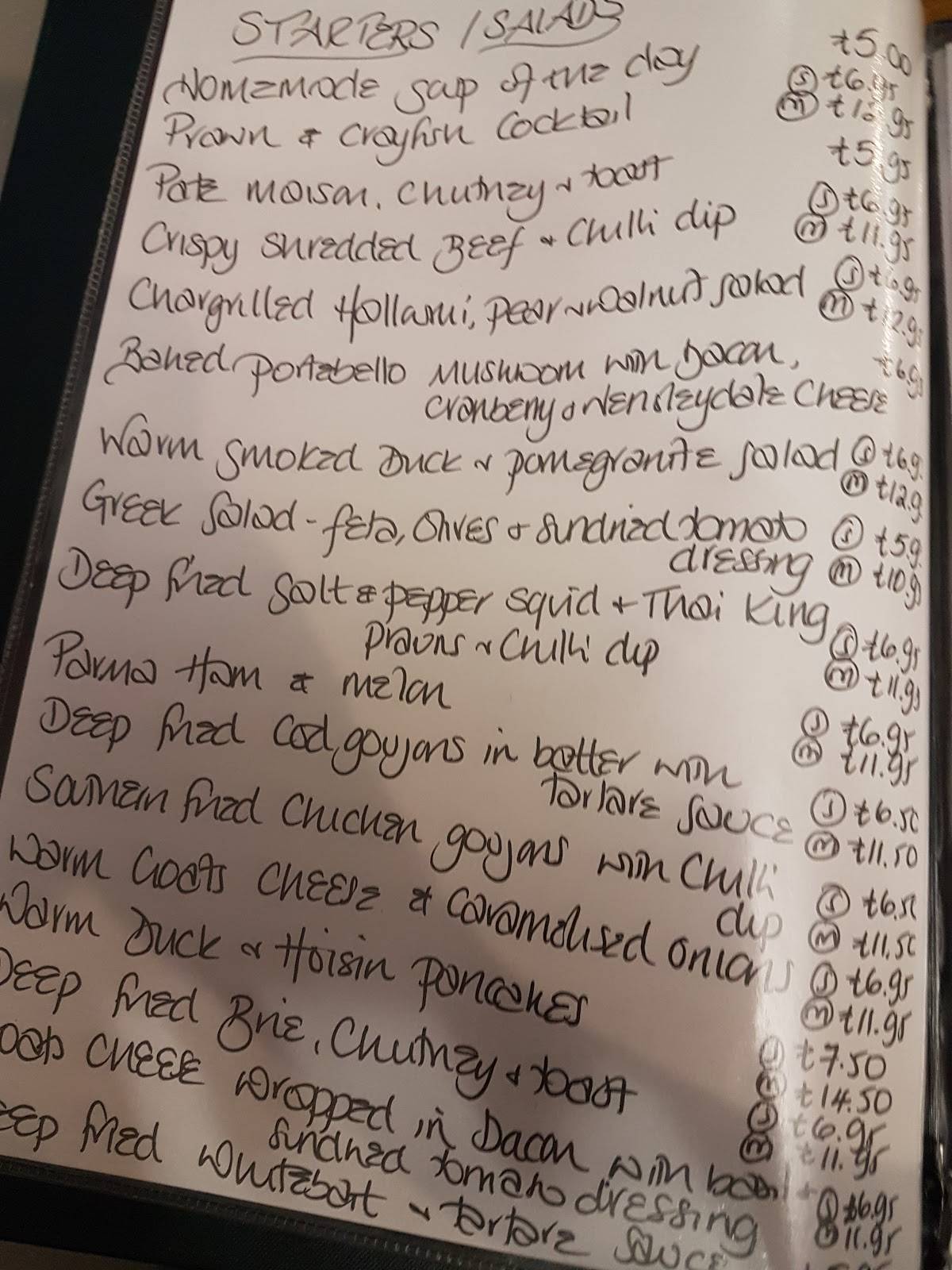 Menu at Corn Store restaurant, Welshpool