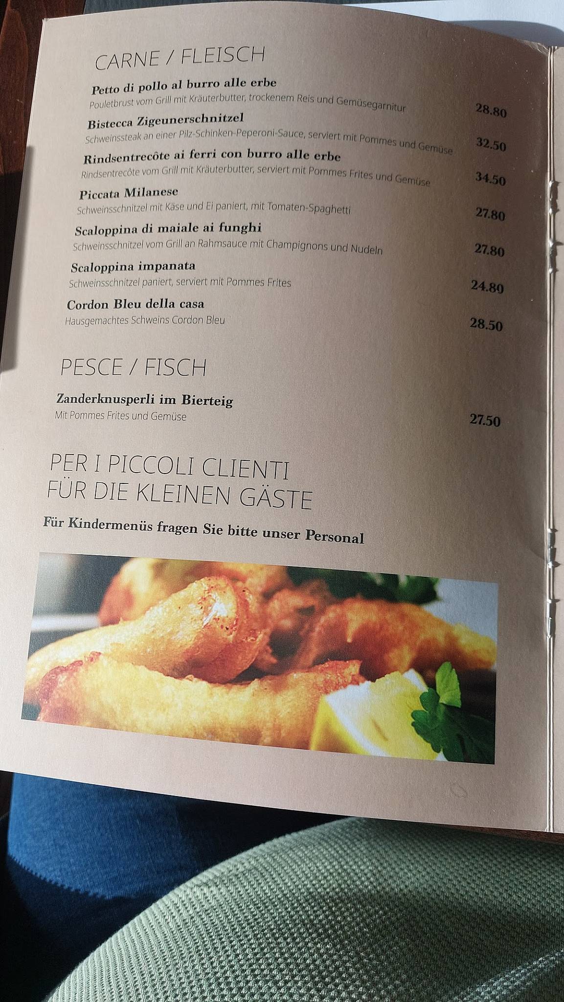 Speisekarte von Da Toni Ristorante Pizzeria, Nidau