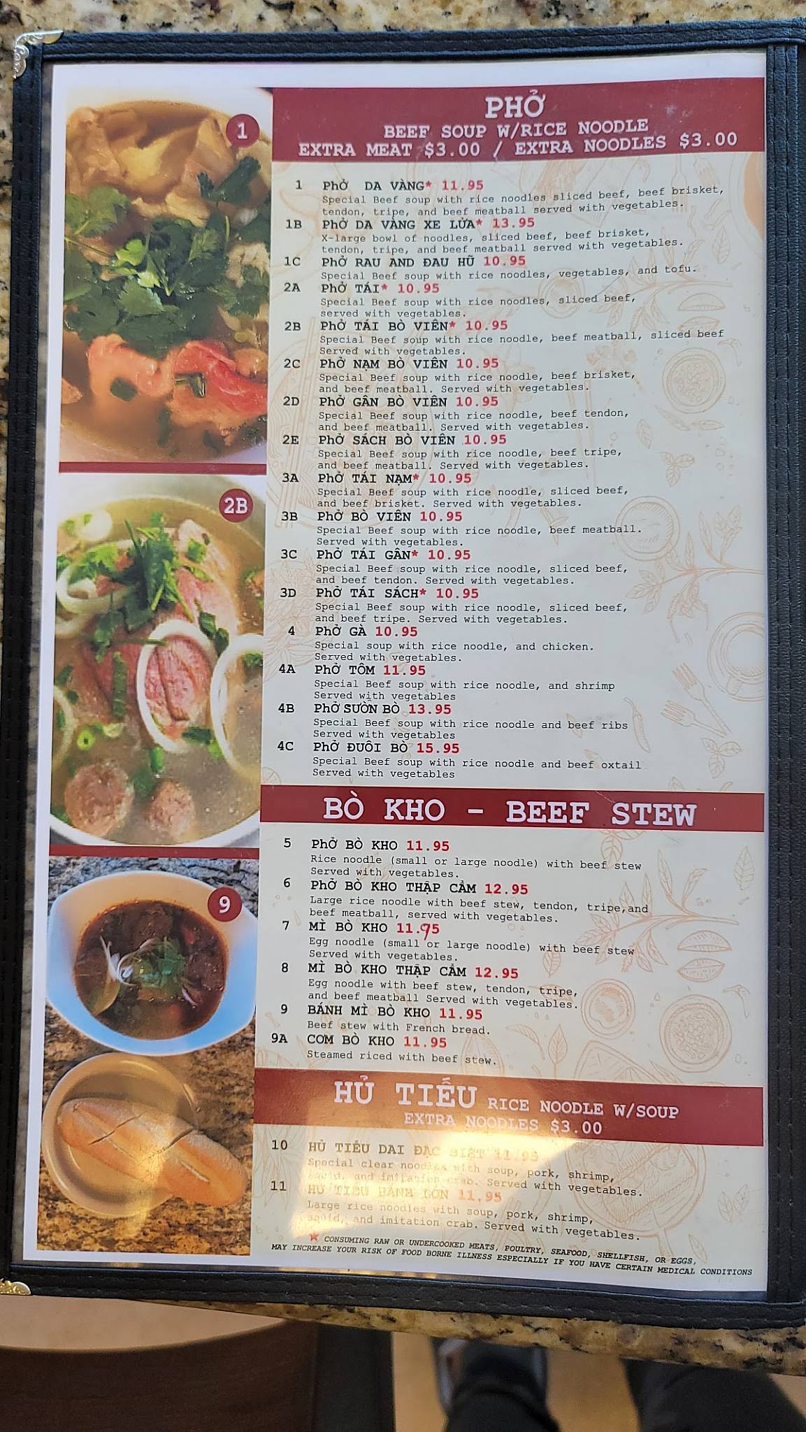 Menu at Da Vàng Restaurant, Phoenix