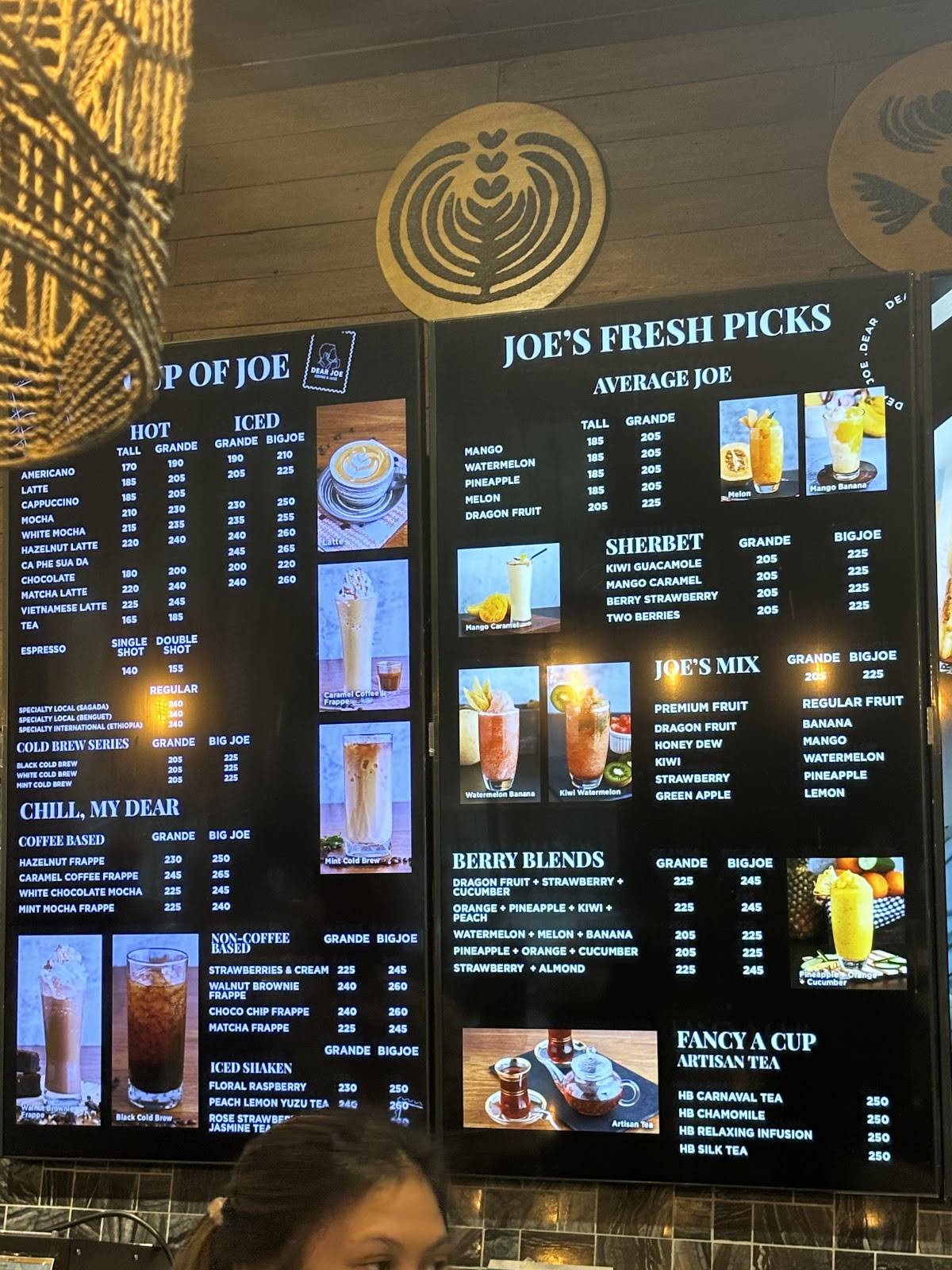 Menu at Dear Joe restaurant, Lipa