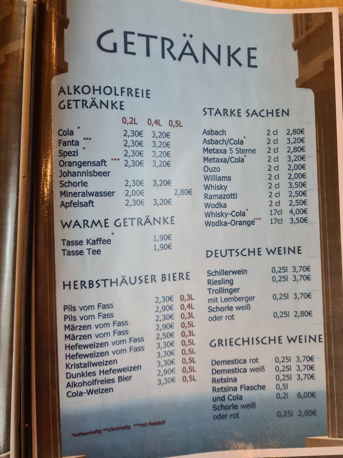 Speisekarte von Dimis Hellas Gyros restaurant, Künzelsau