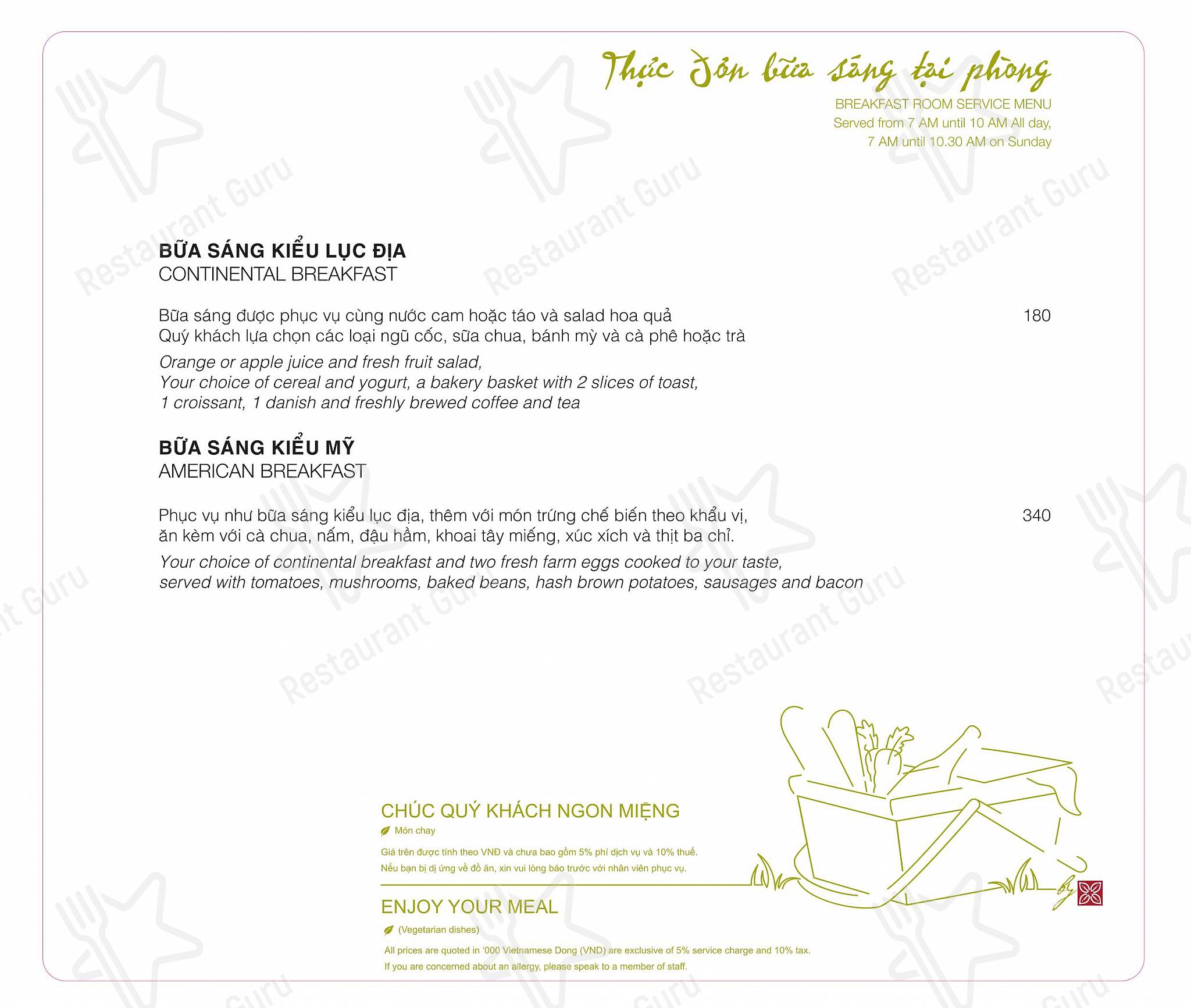 Carta de Dining inside Hotel Hilton Garden Inn, Hanoi