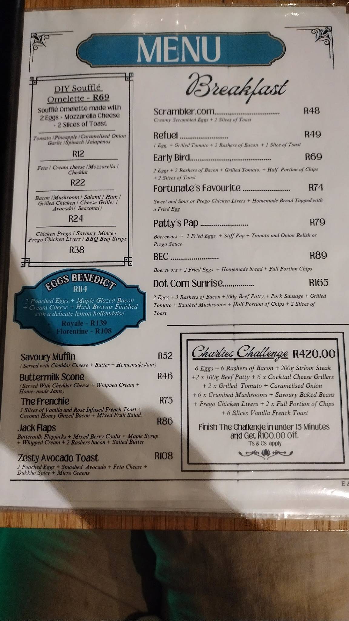 Menu at Dot Com Restaurant and Delicatessen, East London