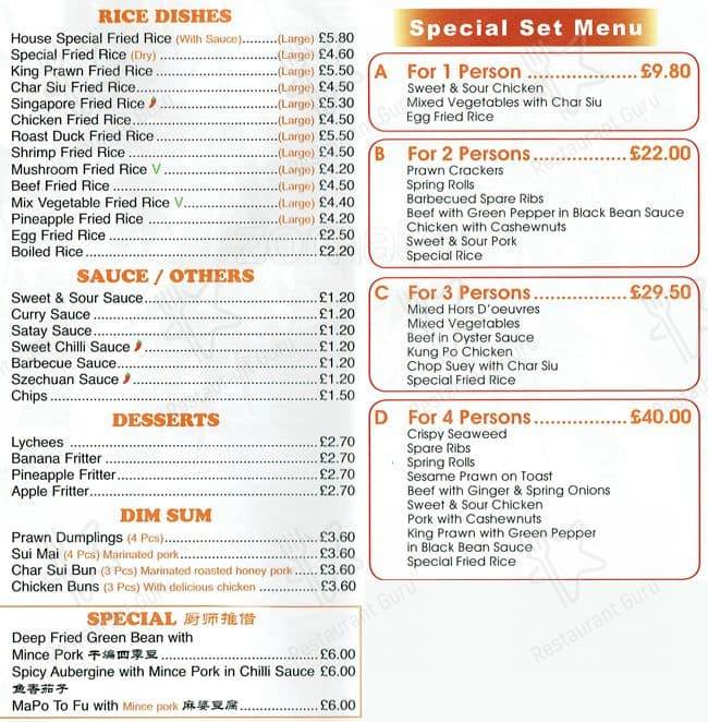 Menu at Double Happy restaurant, London