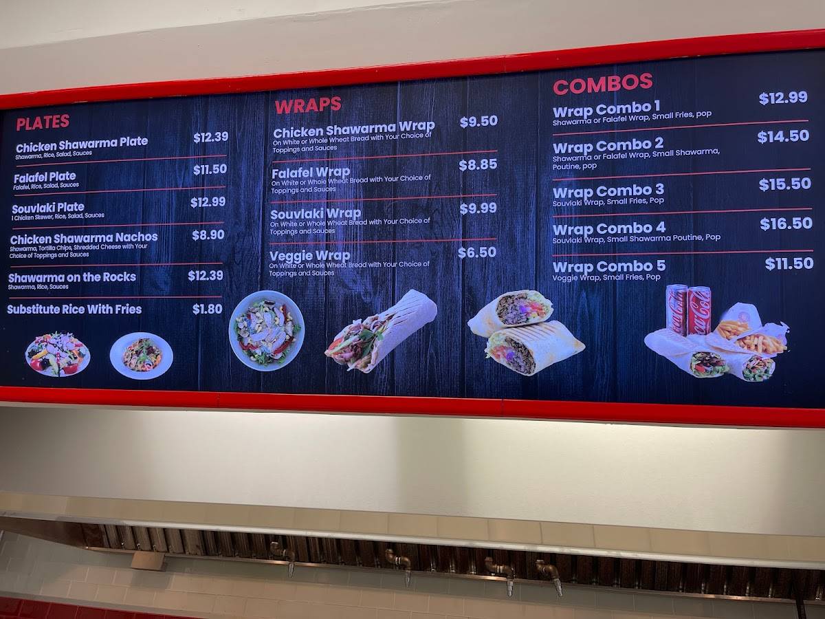 Menu at Double Taste Shawarma restaurant, Waterloo, 36 Northfield Dr E