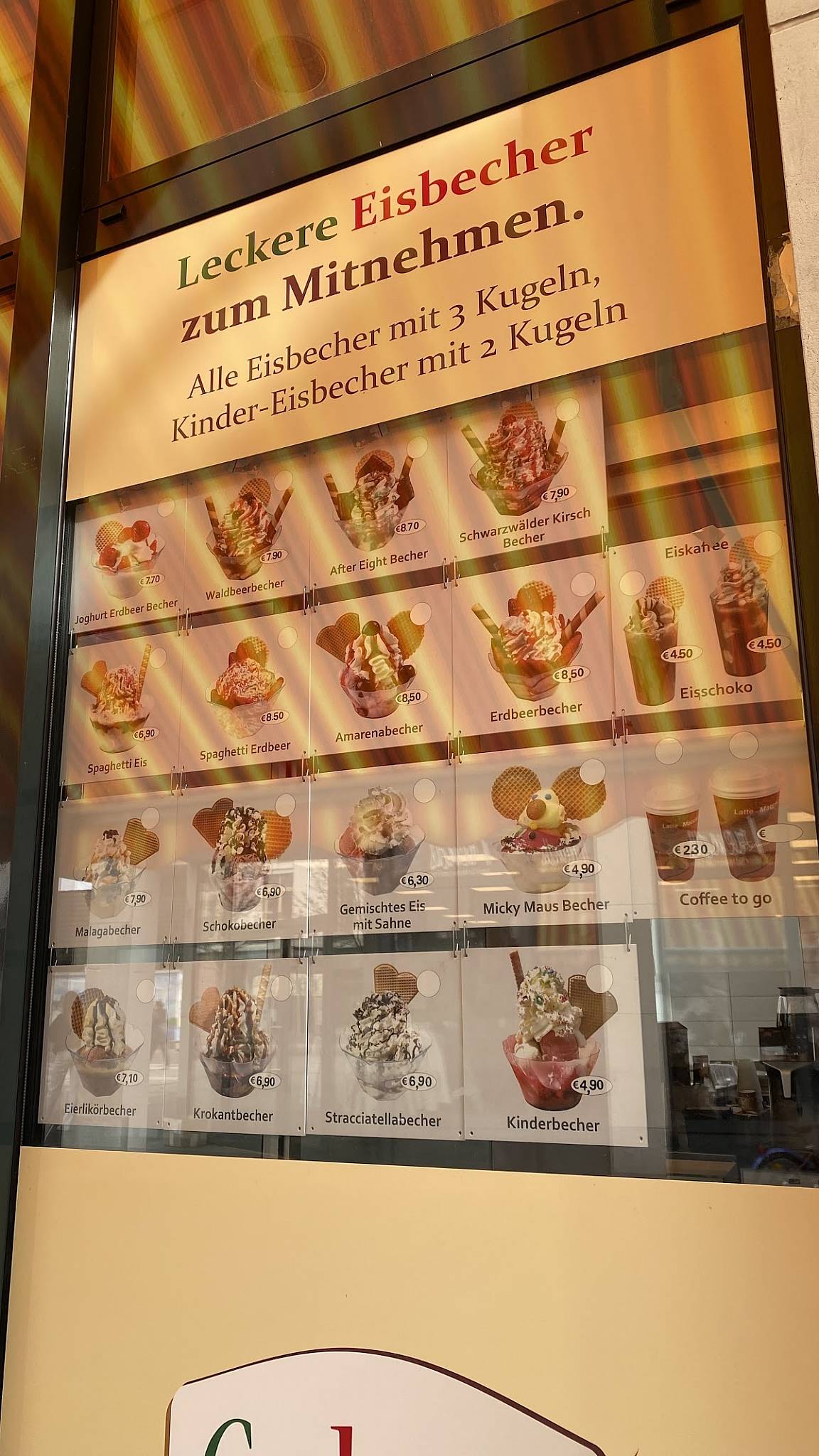 Speisekarte von Gelato Eiscafé & Waffelhaus cafe, Senftenberg