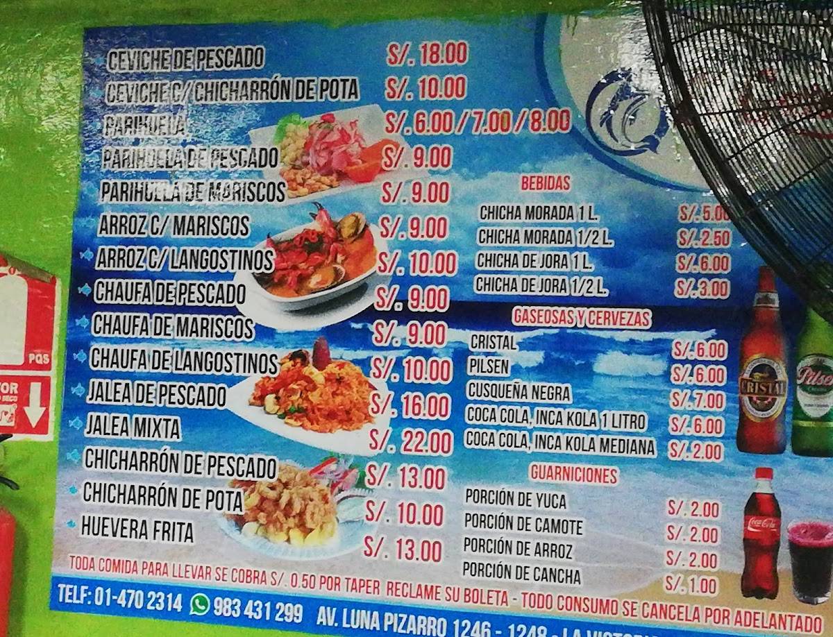 Carta del restaurante El Gato, Lima