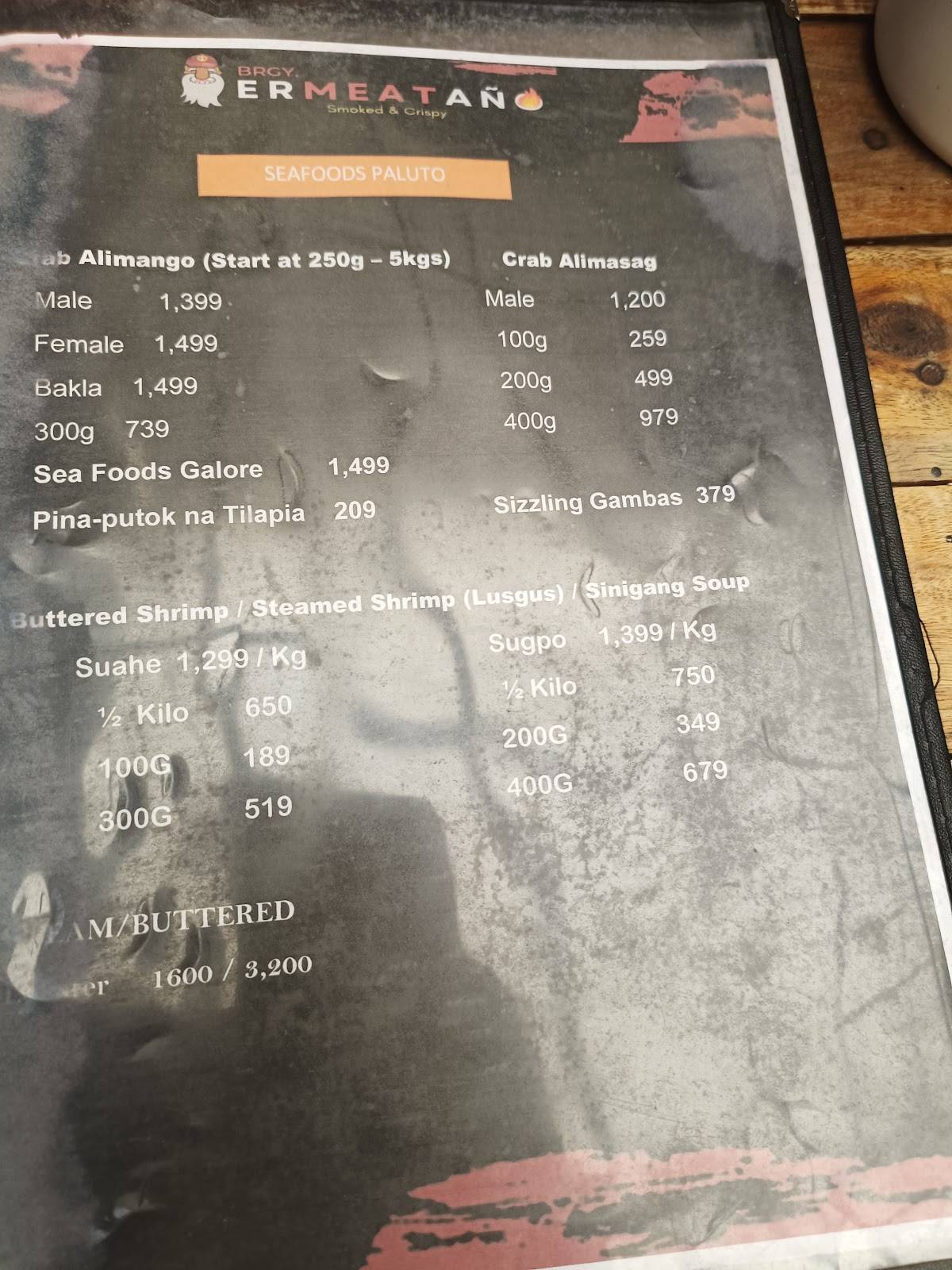 Menu at Ermeataño San Juan restaurant, San Juan