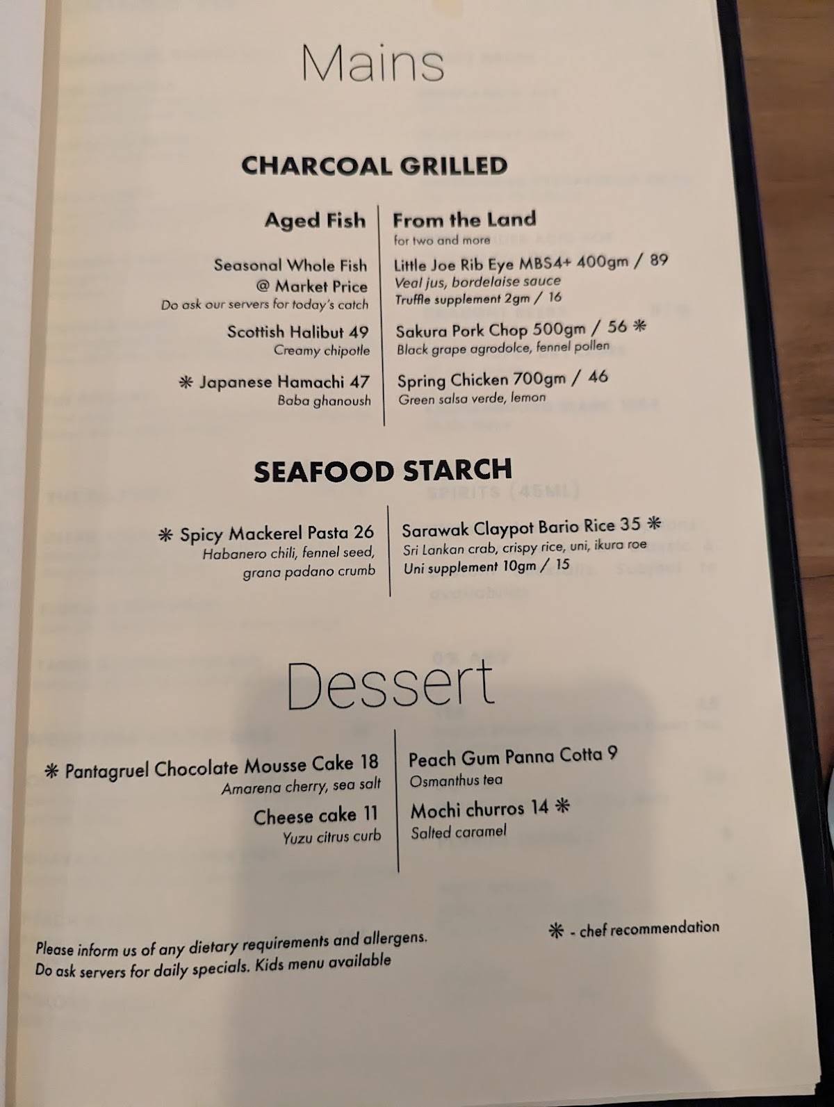 Menu at Estuary Restaurant & Bar - 9 Penang Road, Singapore