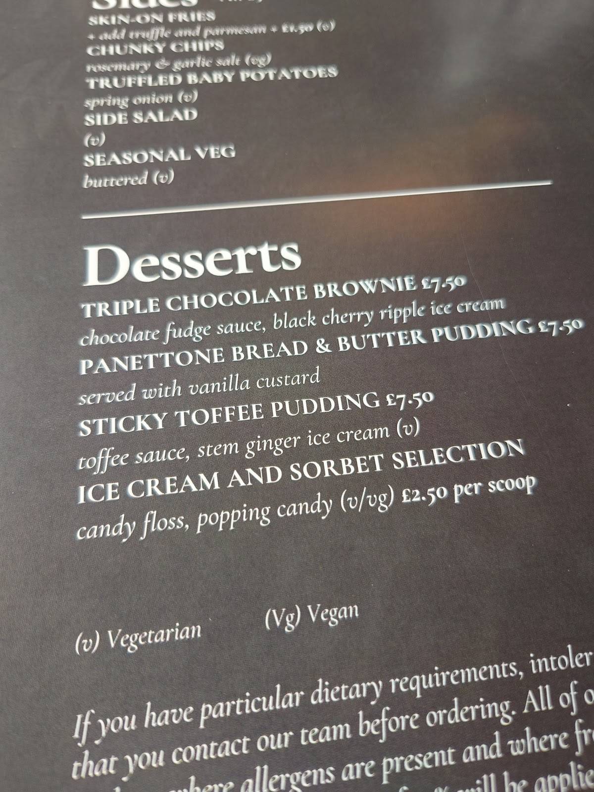 Menu at Ewe Restaurant and Bar, Bolton