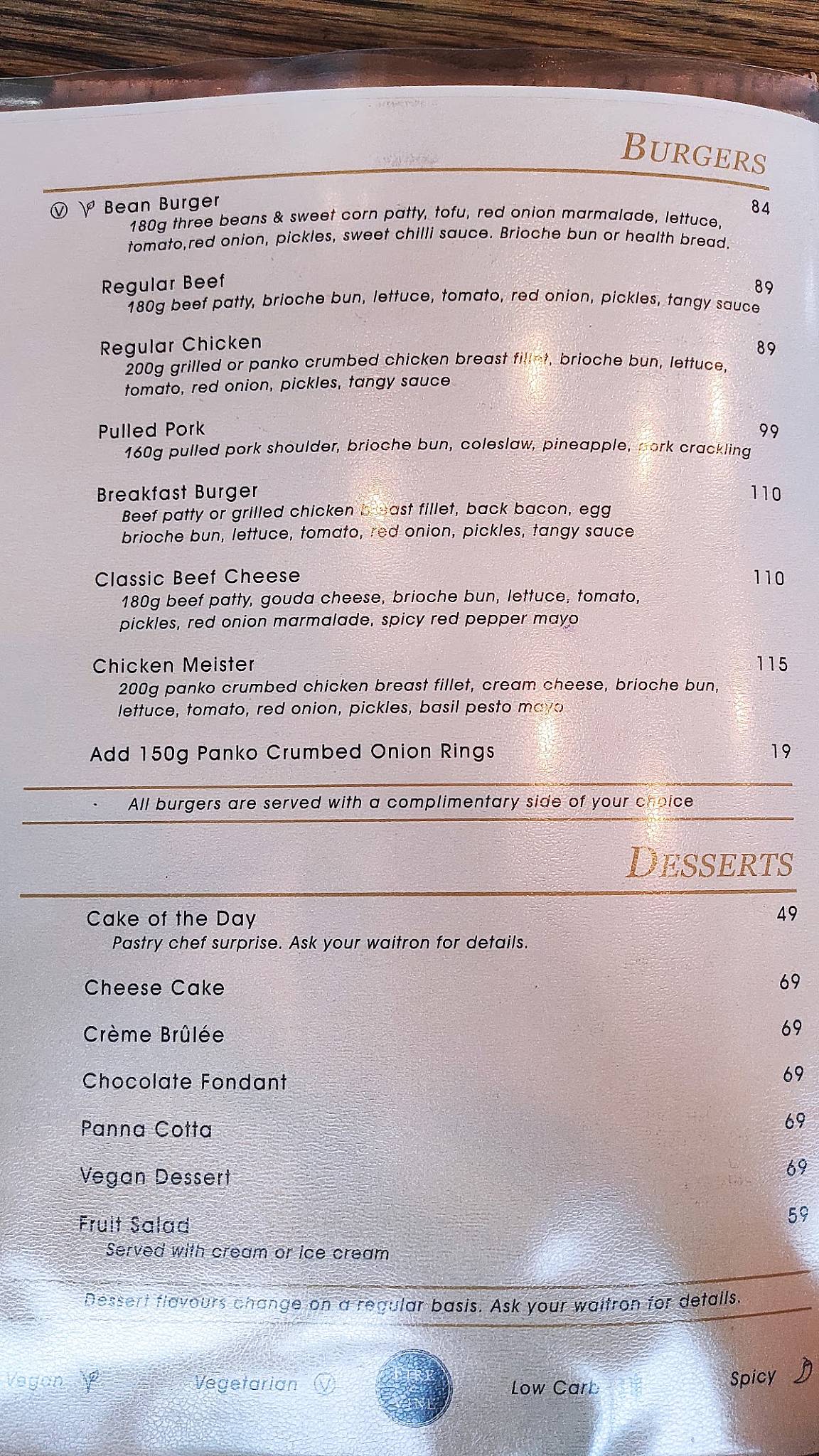 Menu at Fire & Vine restaurant, Pietermaritzburg, Athlone Circle