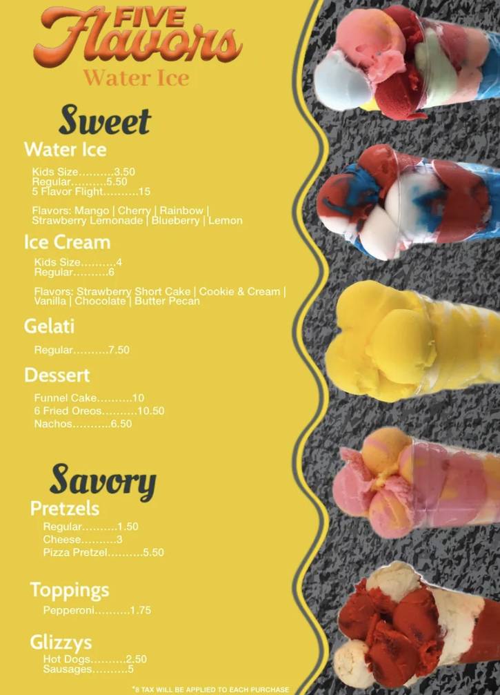 Menu at Five Flavors Cafe, Philadelphia