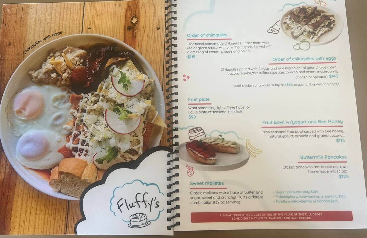 Menu at Fluffy's - Versalles restaurant, Puerto Vallarta