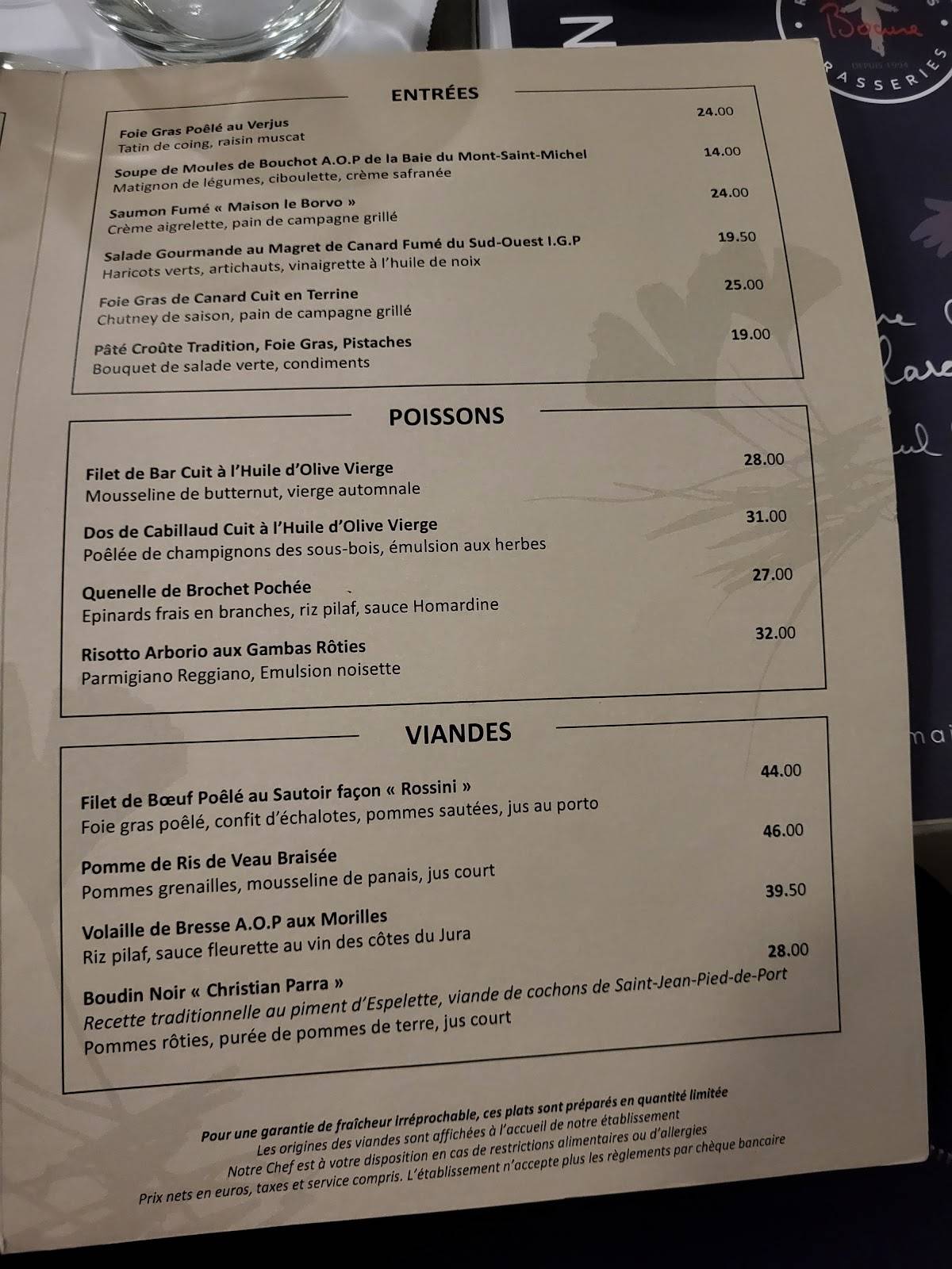 Menu au Restaurant Fond Rose - Bocuse, Caluire-et-Cuire, 25 chemin de ...