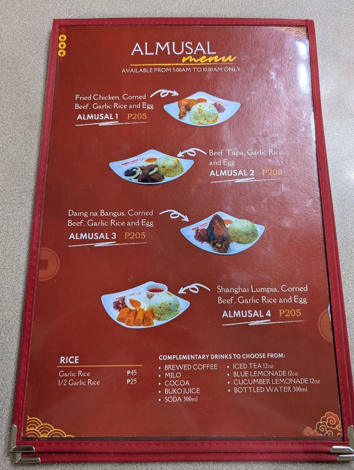 Menu at GOODTASTE RESTAURANT, Baguio, Otek St