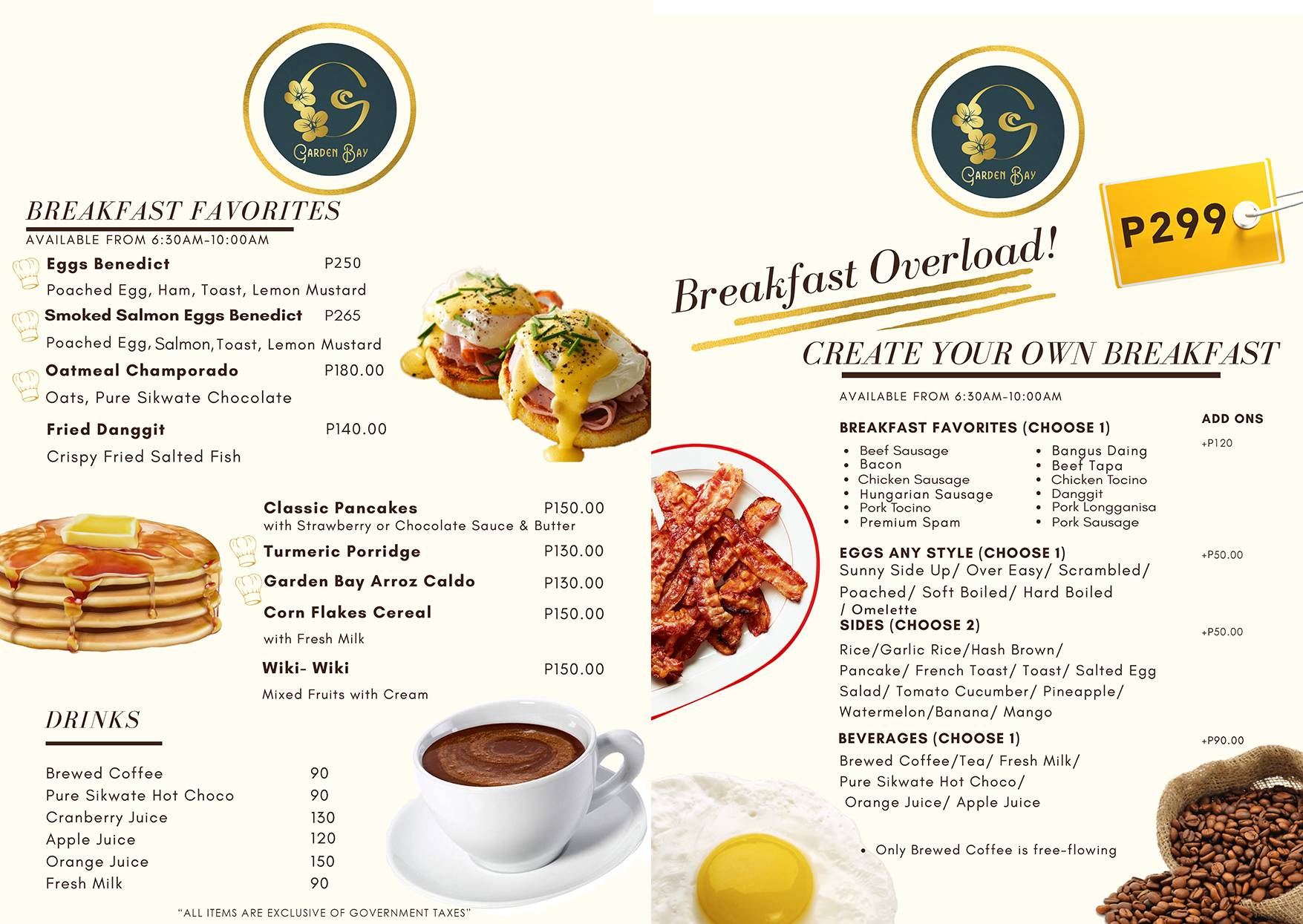 Menu at Garden Bay Resort & Restaurant Davao City, Davao City