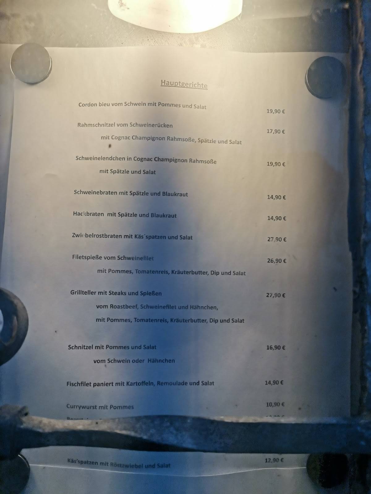 Speisekarte von Gasthaus Eisernes Kreuz restaurant, Kempten (Allgäu)