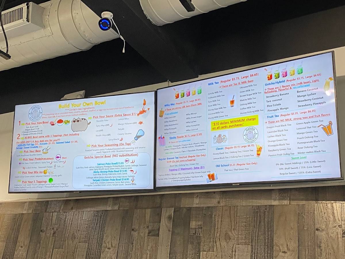 Menu at Gotcha Poke Bowl&Bubble Tea restaurant, Mount Juliet