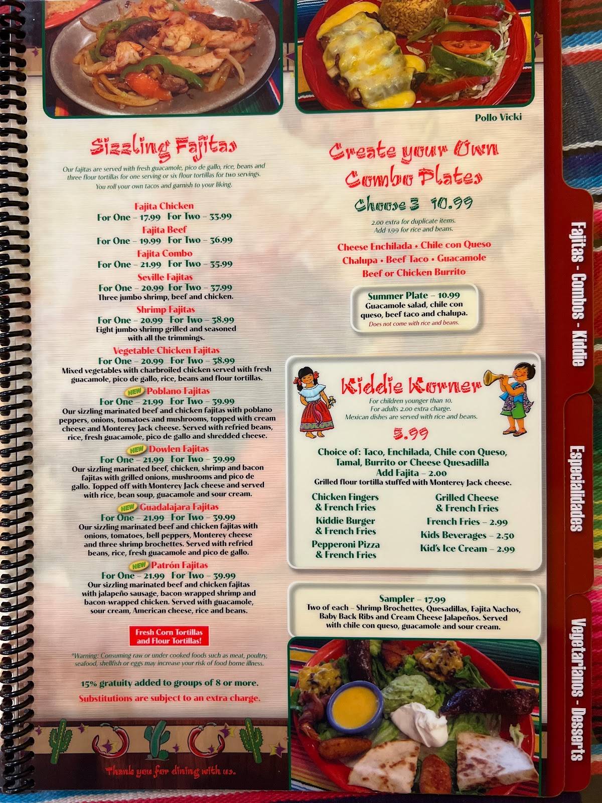 Menu at Guadalajara Mexican Express restaurant, Beaumont