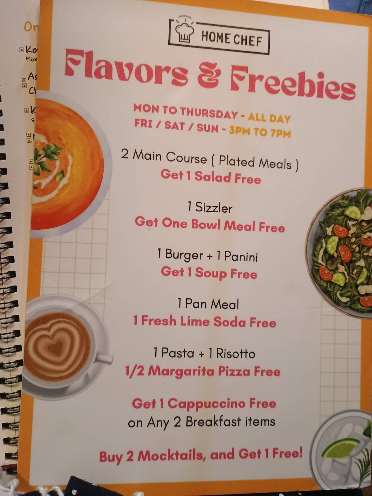 Menu at HOME CHEF, Mumbai, Meher Premises