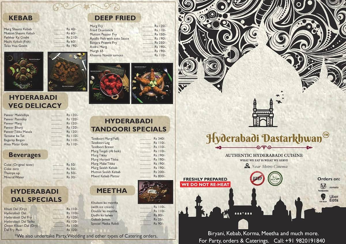Menu at HYDERABADI DASTARKHWAN, Mumbai