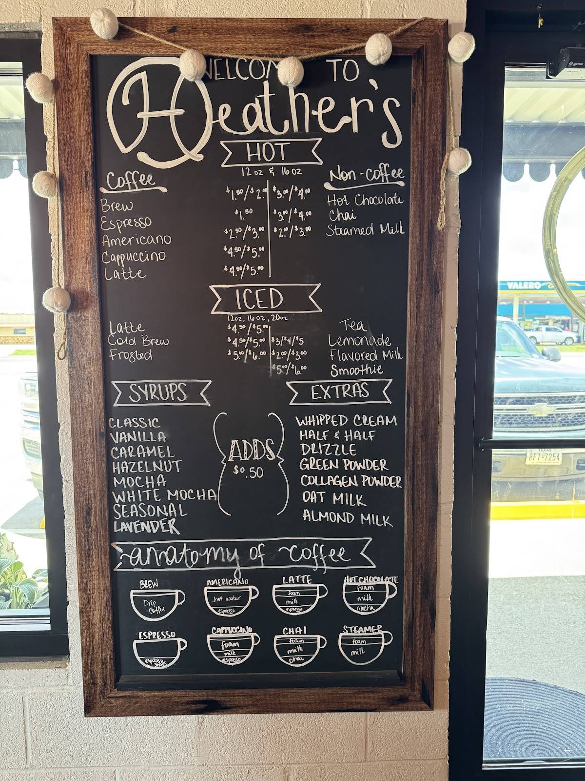 Menu at Heather’s restaurant, Rio Vista