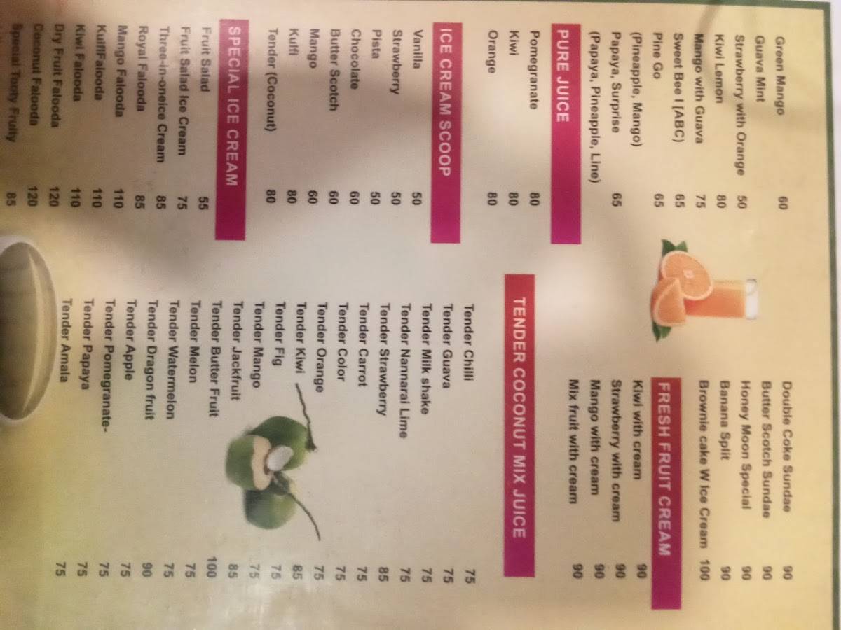 Menu at Hero tea stall, Chennai, Church Rd