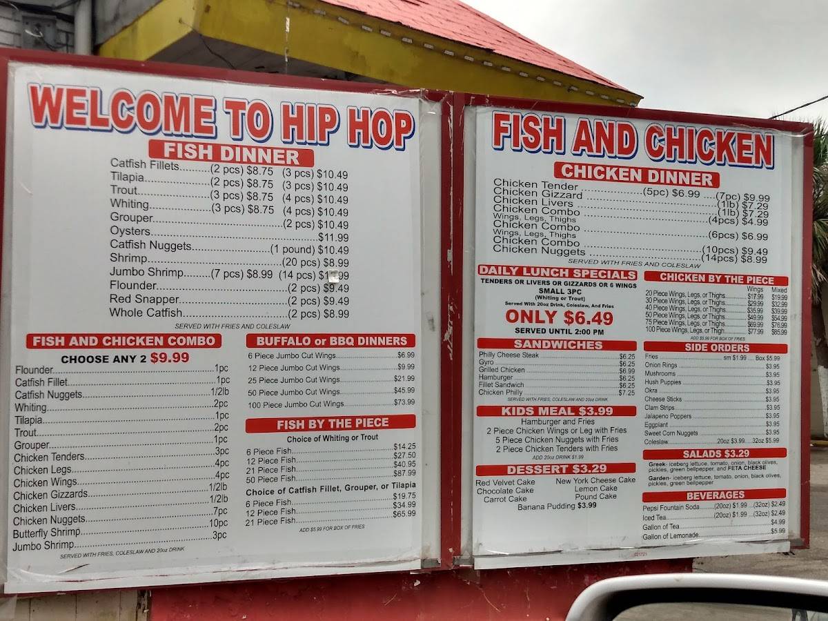Menu at Hip Hop Fish and Chicken restaurant, Jacksonville